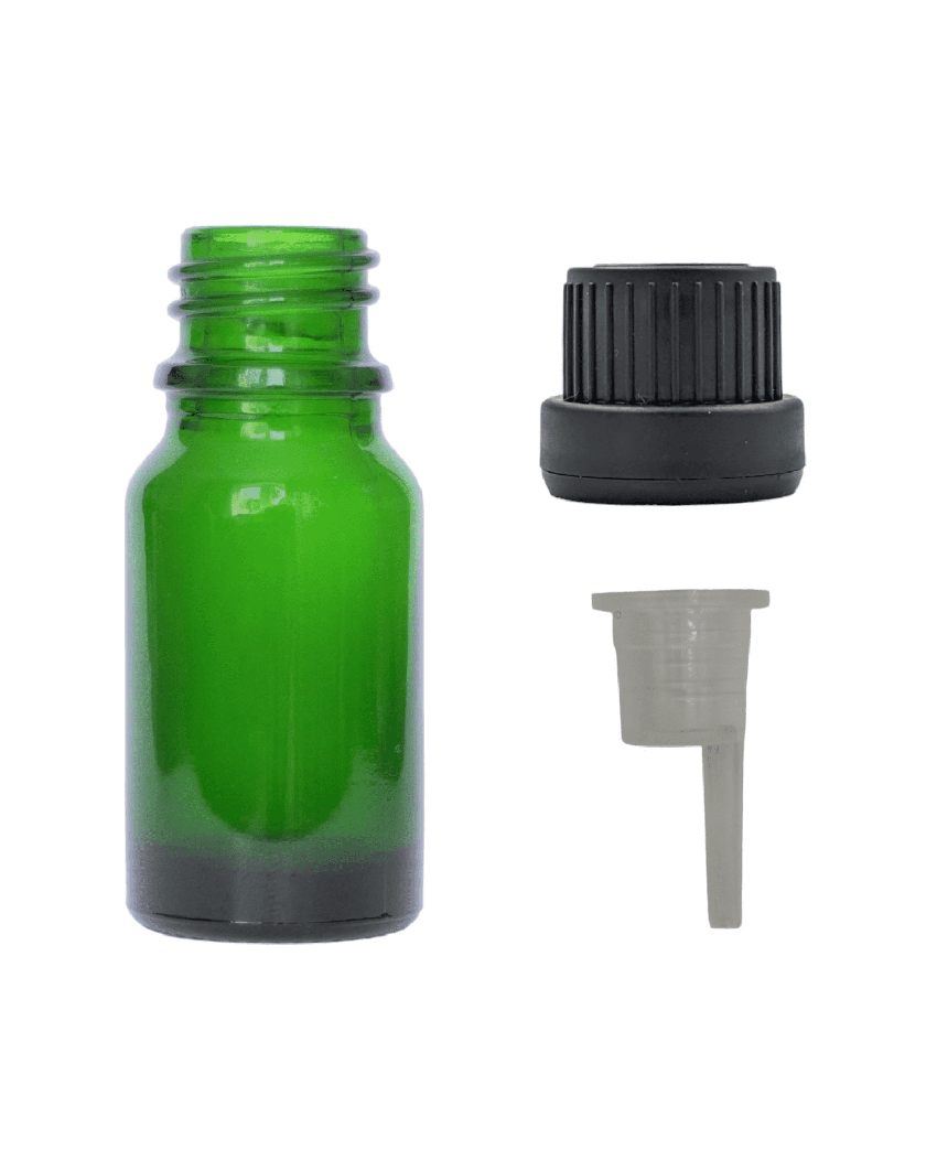 10ml Green Glass Dropper Bottle with 1.0mm Dripper Insert and Tamper E ...