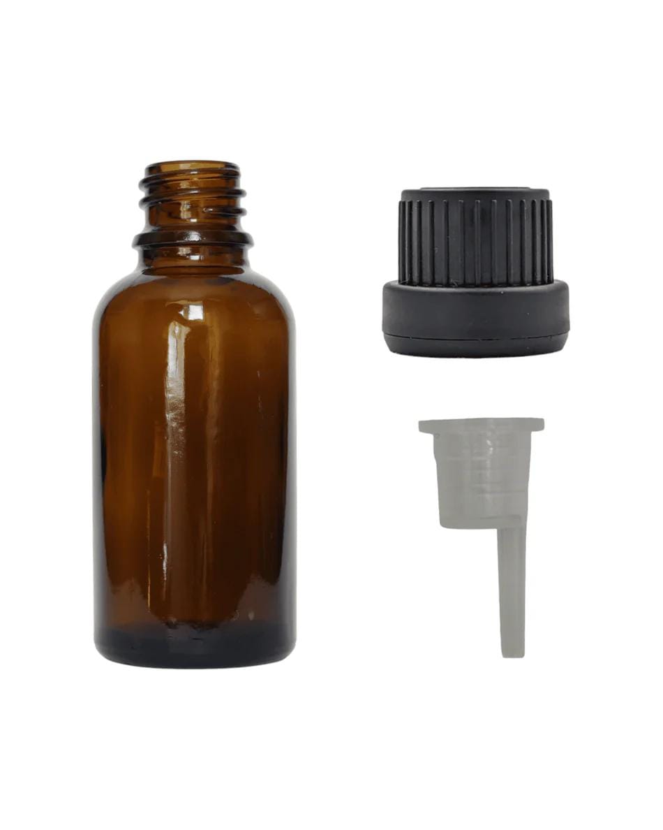 20ml Amber Glass Dropper Bottle & Dripper insert 1.0mm with Lid ...