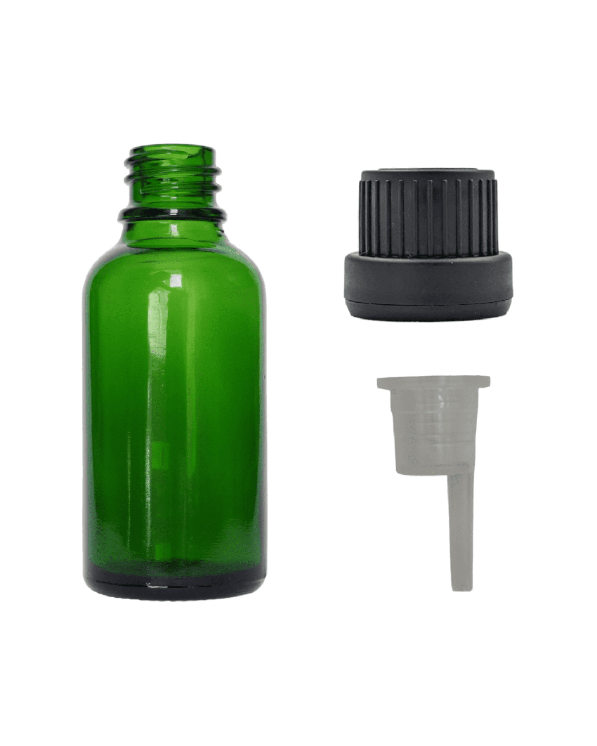 30ml Green Glass Dropper Bottle with 1.0mm Dripper Insert and Tamper E ...