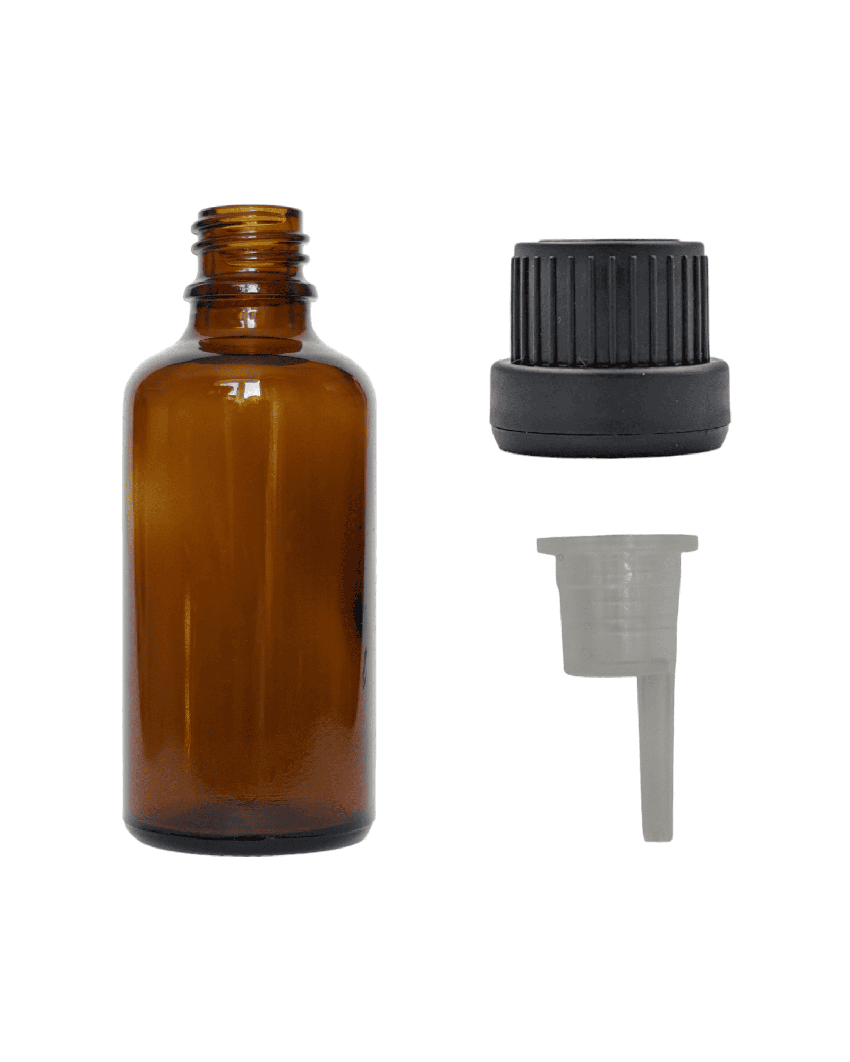 50ml Amber Glass Dropper Bottle with 1.5mm Dripper Insert and Tamper E ...
